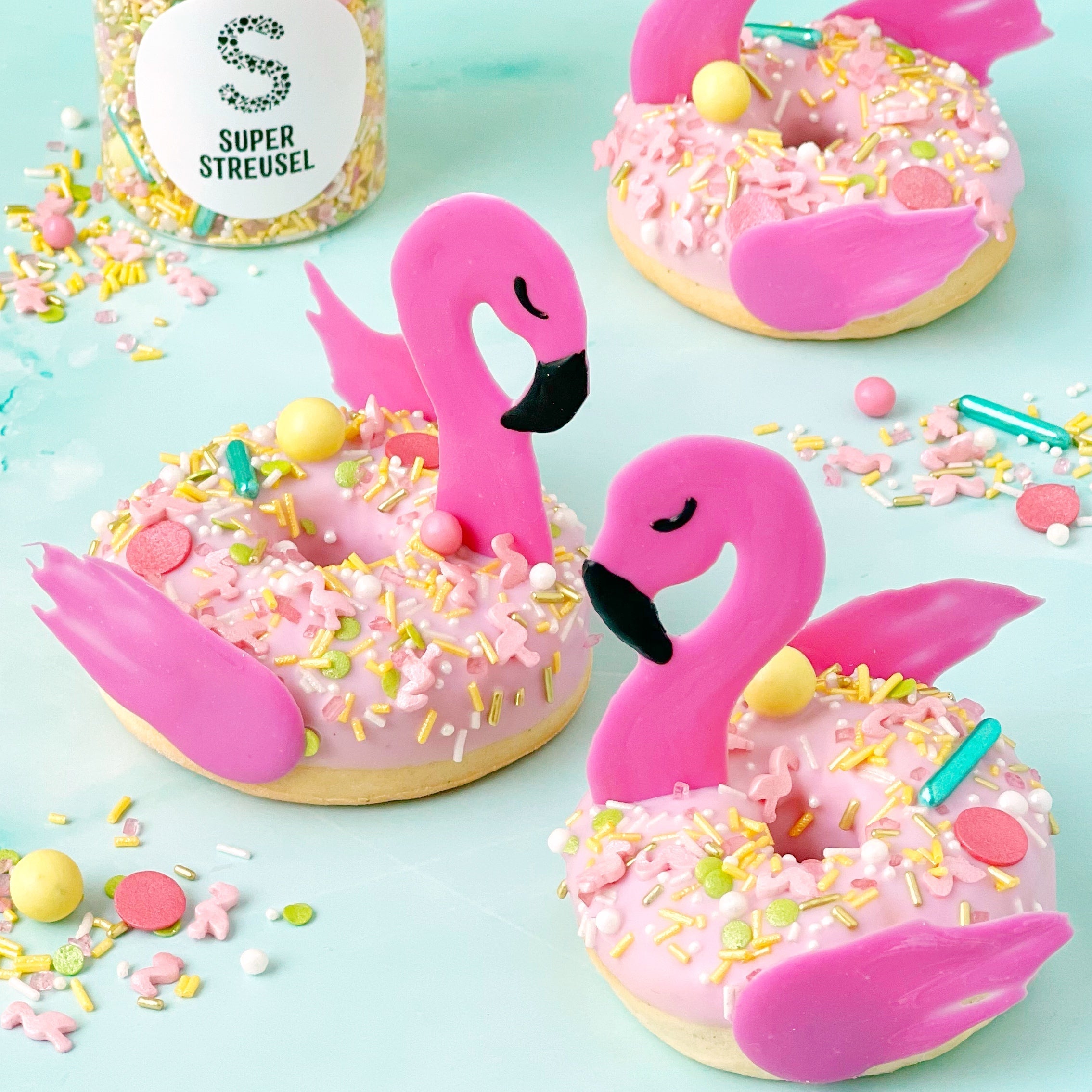 FlamingoDonuts - Sommerdessert - Ofendonuts - Rezept – Super Streusel